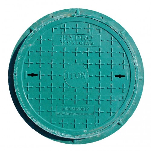 Capac canalizare plastic, DN500, 2t - VERDE